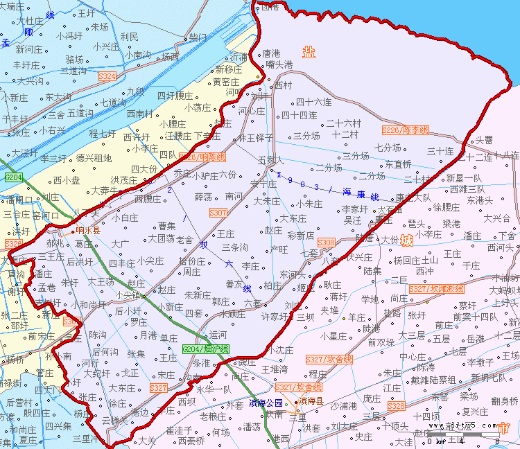 响水县交通地图全图，响水县交通地图高清版下载 - 8264户外8264.com