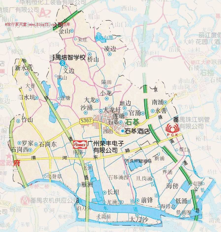番禺区交通地图全图，番禺区交通地图高清版下载 - 8264户外8264.com