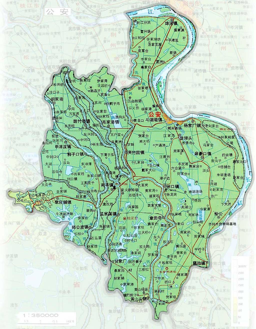 公安县地图一全图，公安县地图一高清版下载 - 8264户外8264.com