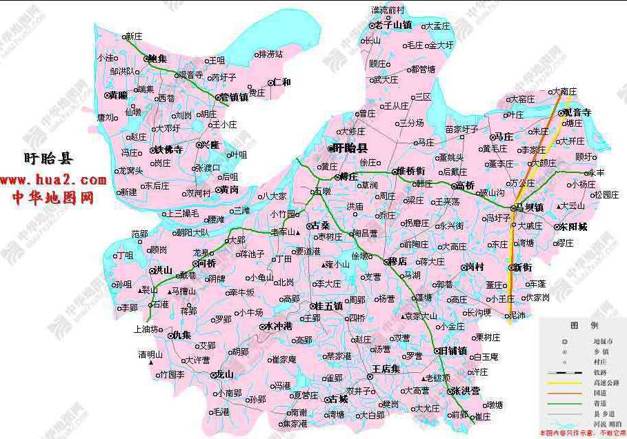 盱眙县政区图全图，盱眙县政区图高清版下载 - 8264户外8264.com