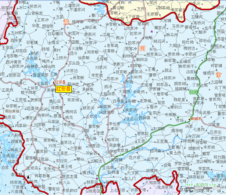 红安县交通地图全图，红安县交通地图高清版下载 - 8264户外8264.com