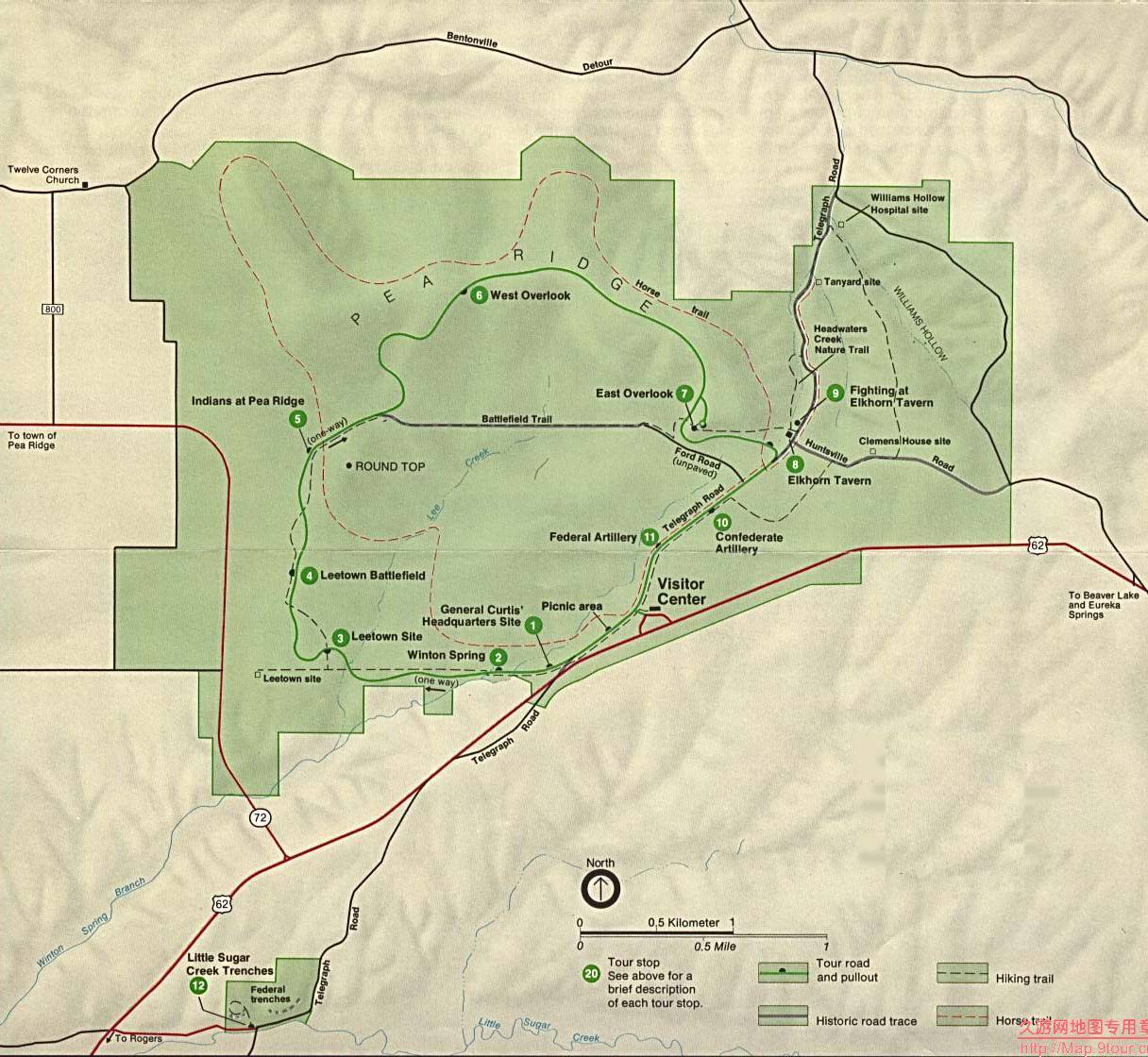 美国Arkansas州Pea Ridge Town地图全图，美国Arkansas州Pea Ridge Town地图高清版下载 - 8264户外8264.com