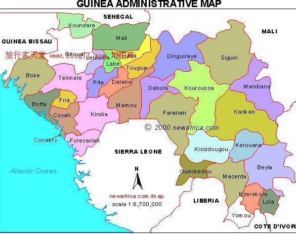 几内亚行政区划地图全图，几内亚行政区划地图高清版下载 - 8264户外8264.com